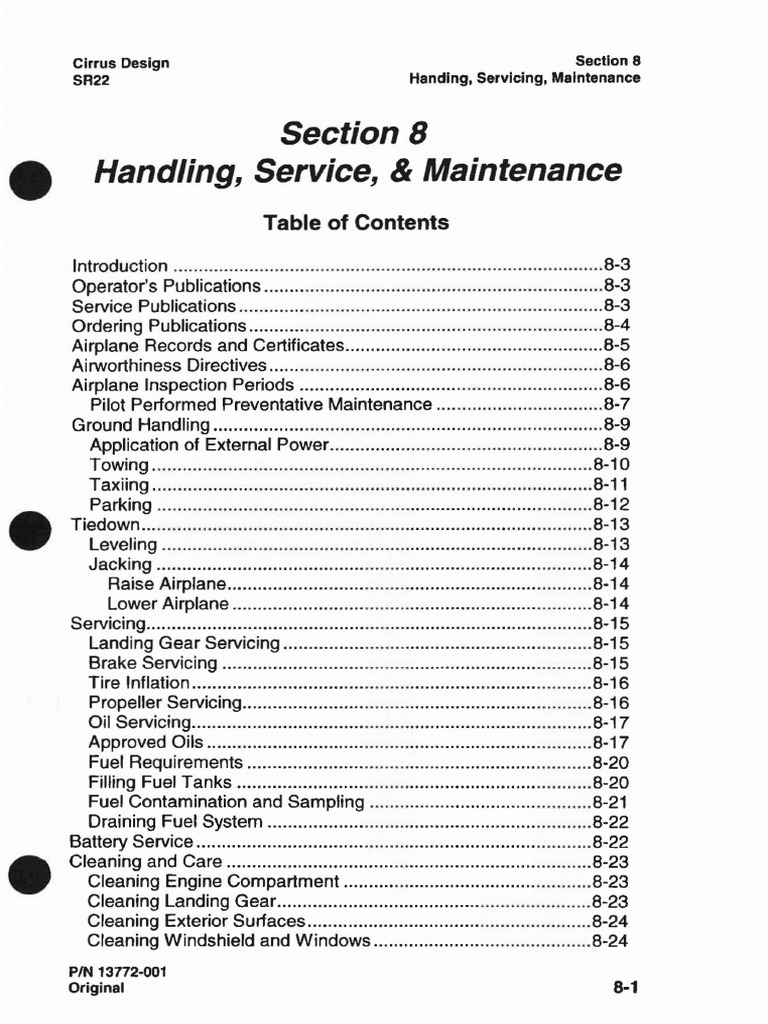 SR22 Handling and Maintenance Guide | PDF | Motor Oil | Landing Gear