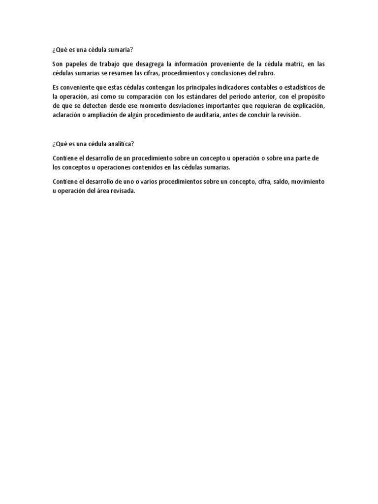 Qué Es Una Cédula Sumaria | PDF
