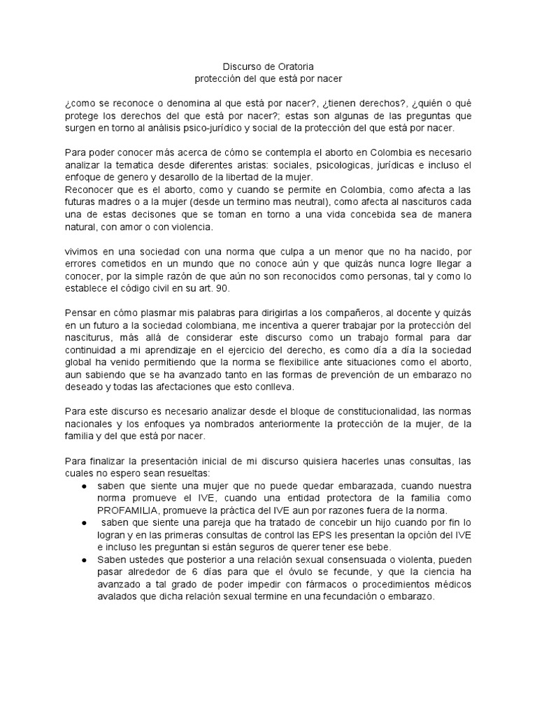 Discurso de Oratoria | PDF