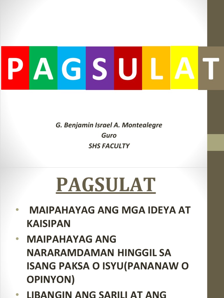PAGSULAT | PDF