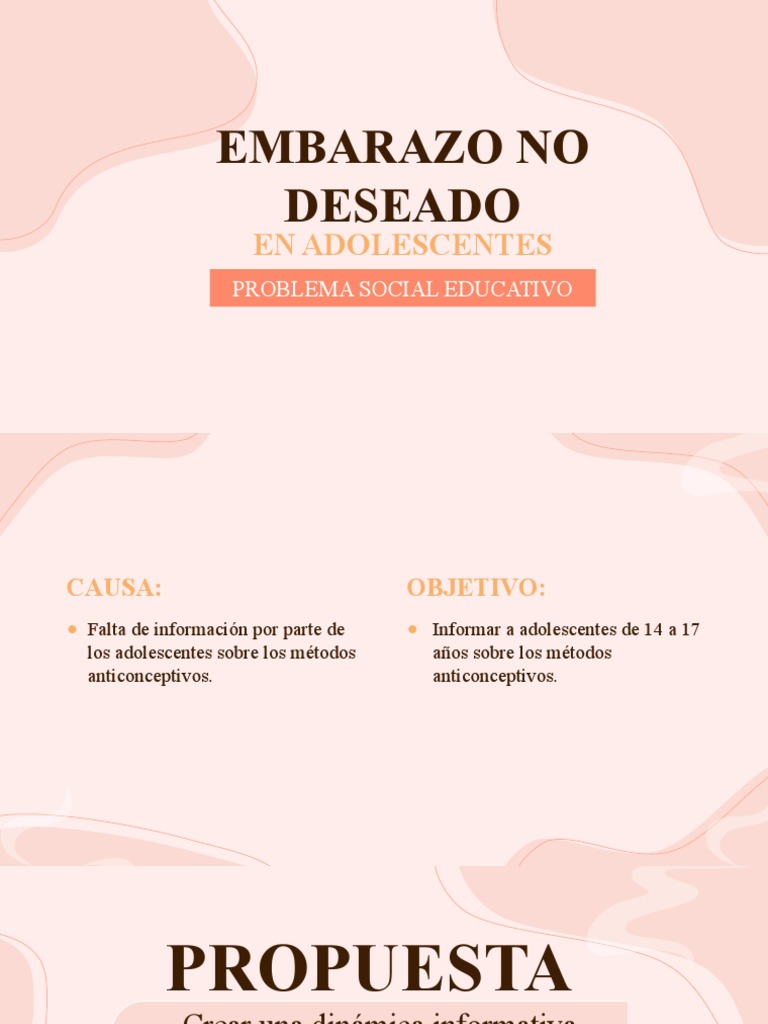 Embarazo No Deseado en Adolescentes | PDF | Control de la natalidad ...