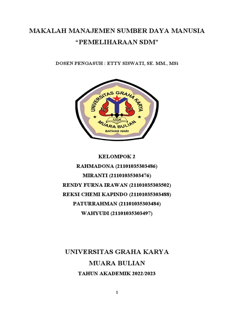 Makalah Manajemen Sumber Daya Manusia | PDF