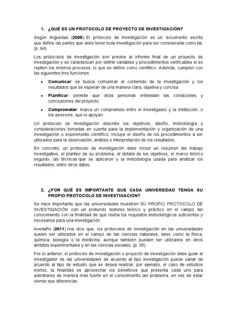 Qué Es Un Protocolo de Proyecto de Investigación | PDF