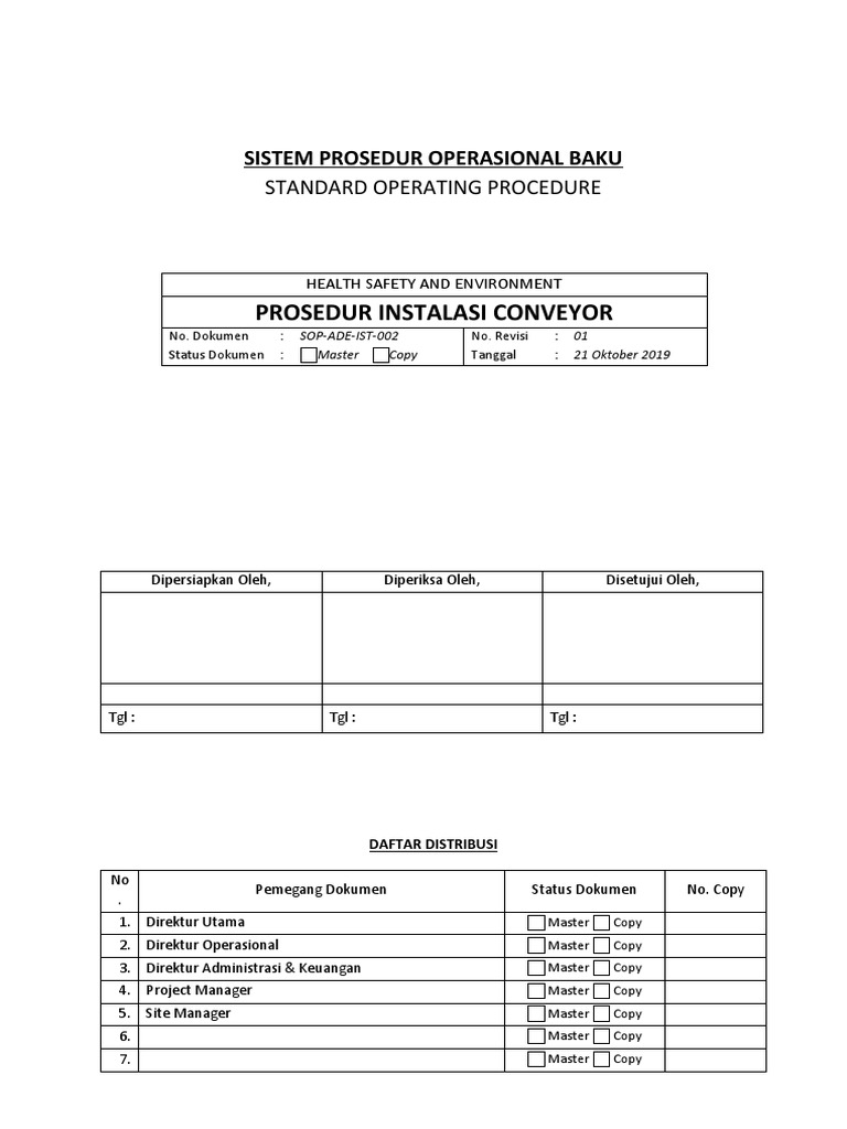 Sop Prosedure Install Radial Stacker | PDF