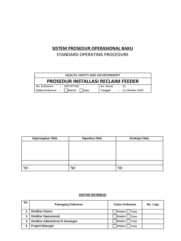 Reclaim Feeder Installation Procedure | PDF