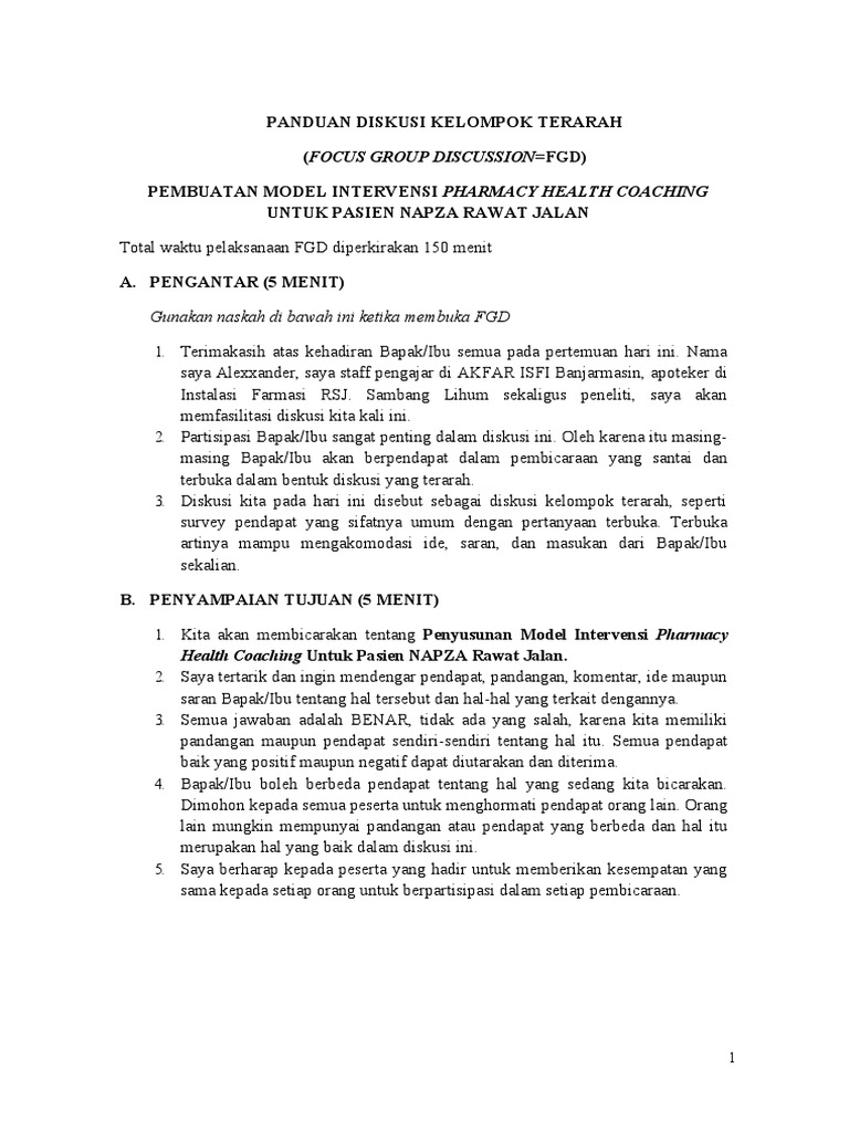 Panduan FGD | PDF