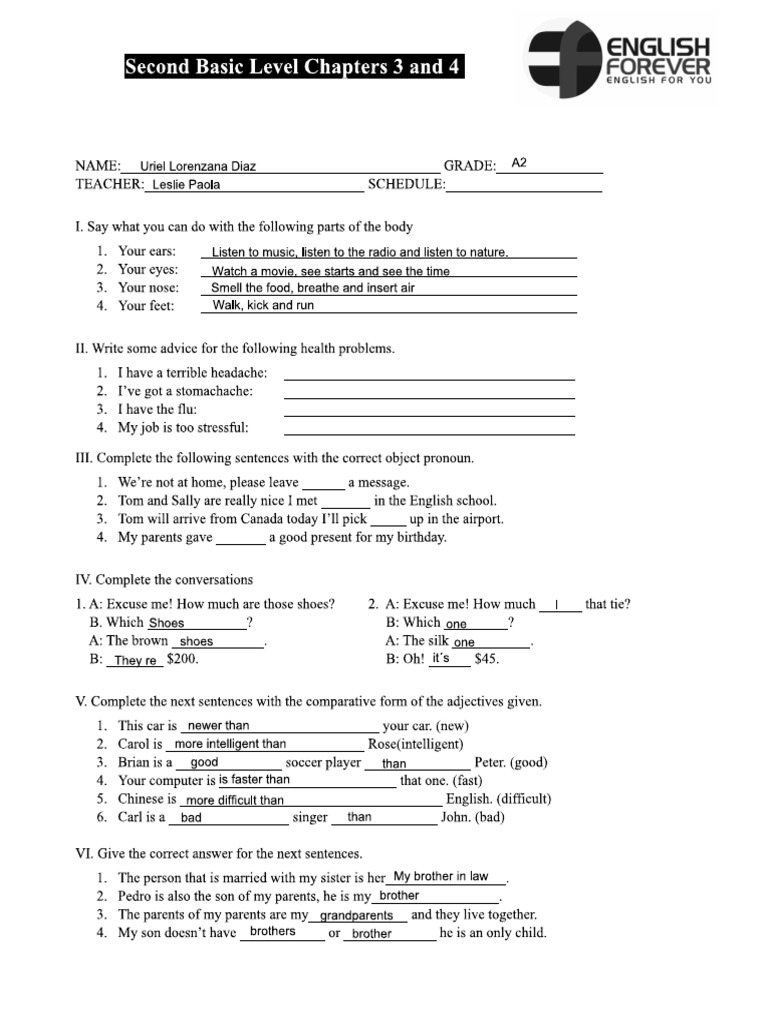 Examen English 2 | PDF