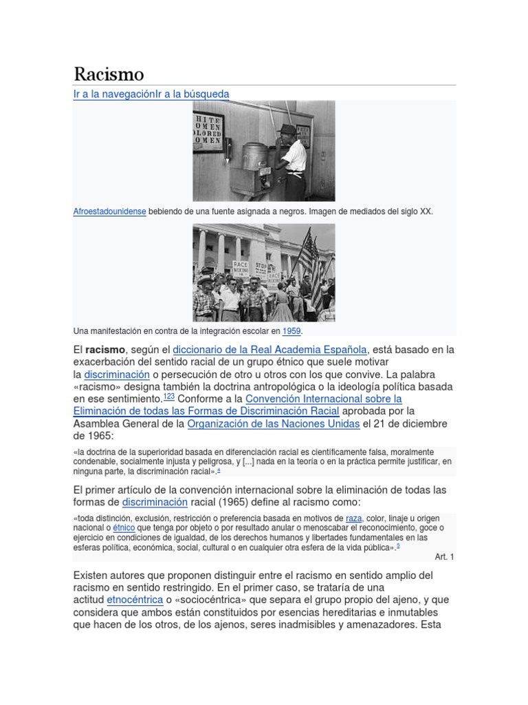 Racismo | PDF | Racismo | Discriminación y relaciones raciales
