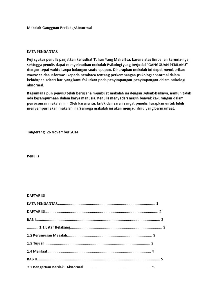 Makalah Gangguan Perilaku | PDF | Pengembangan Diri