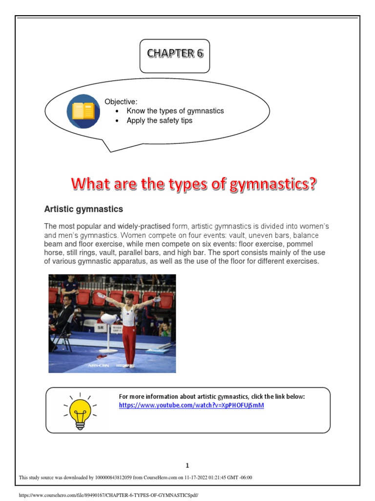 Chapter 6 Types of Gymnastics PDF | PDF | Gymnastics | Sports