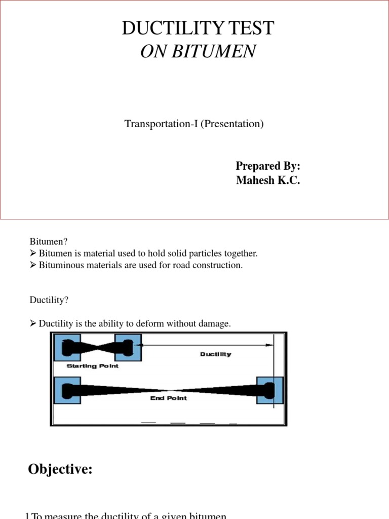 Ductility Test On Bitumen | PDF | Ductility | Asphalt