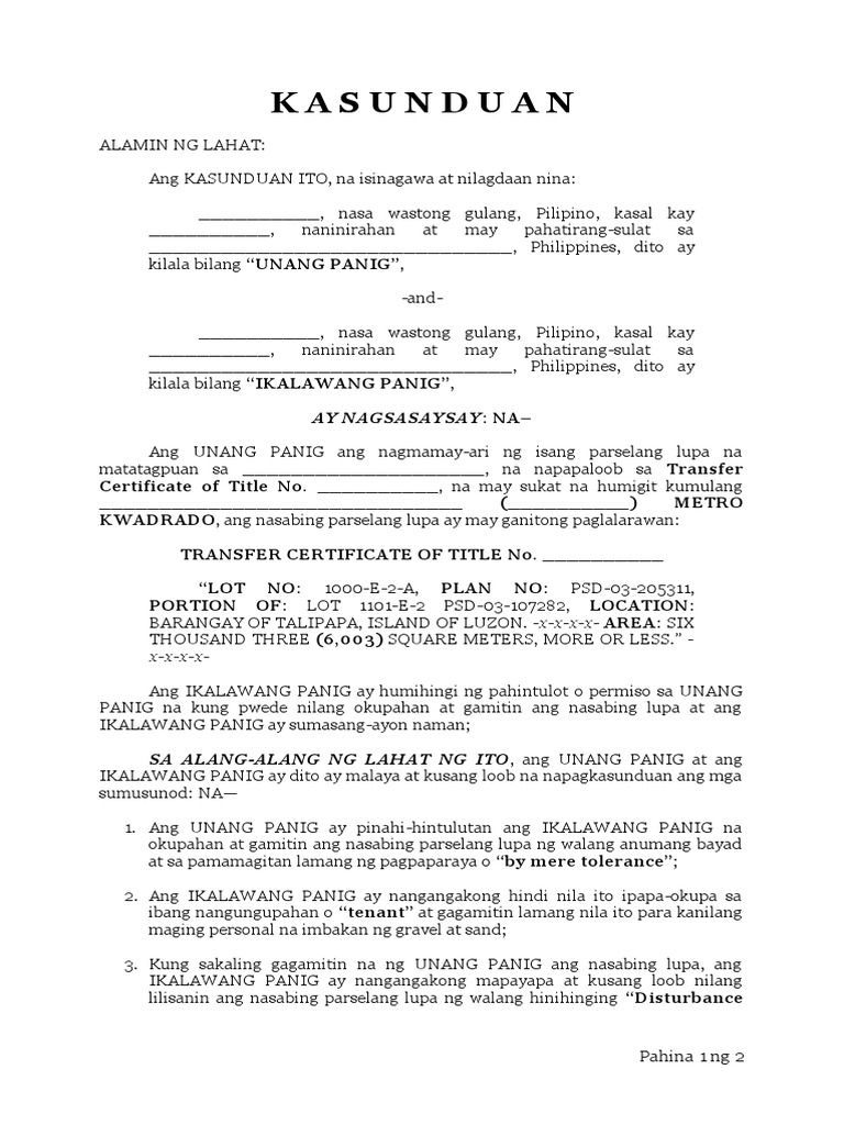 Kasunduan: Ay Nagsasaysay: Na | PDF