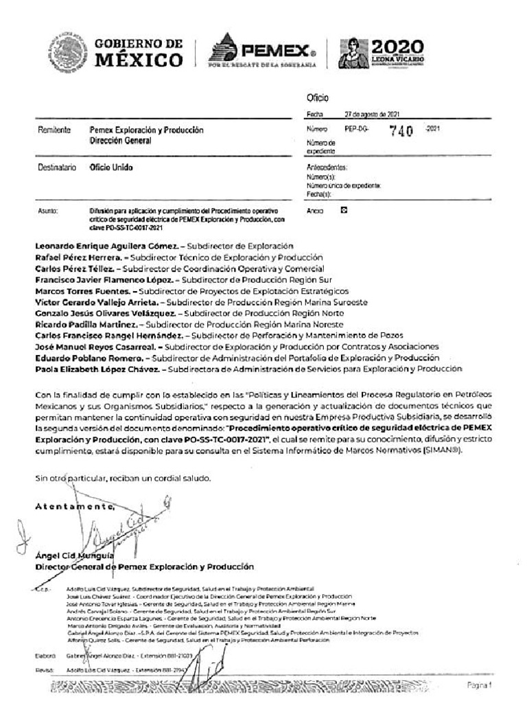 Procedimiento Operativo Crítico de Seguridad Eléctrica en Pemex ... Procedimiento Operativo Crítico de Seguridad Eléctrica en Pemex ...