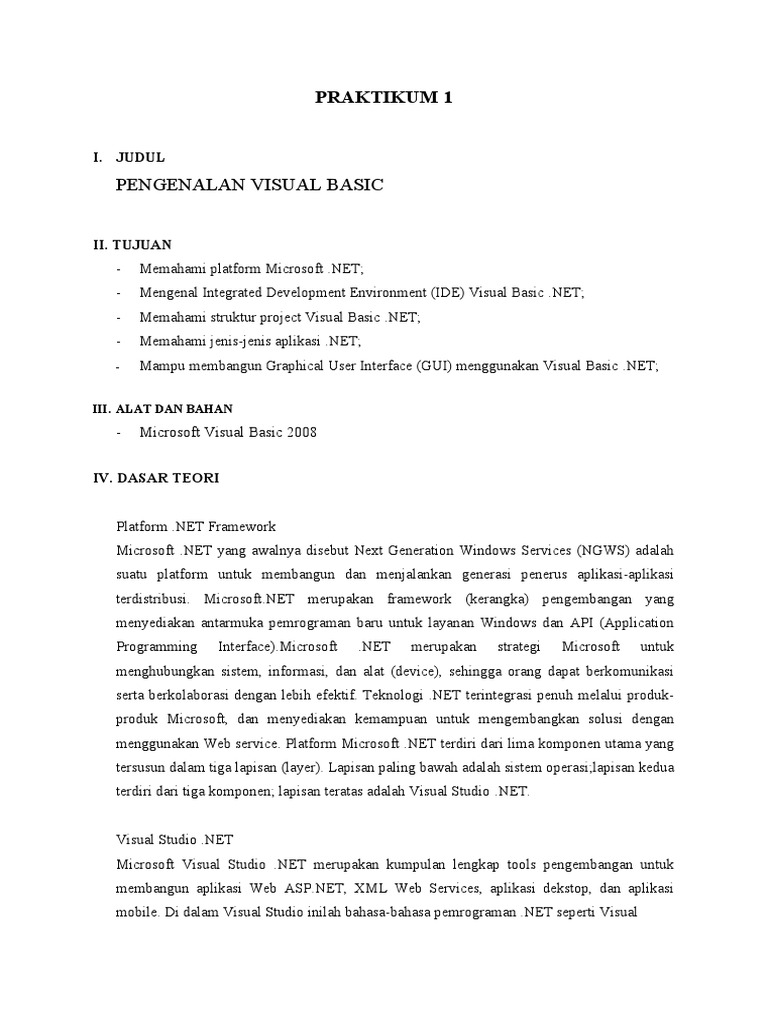 Pengenalan Visual Basic | PDF | Komputer