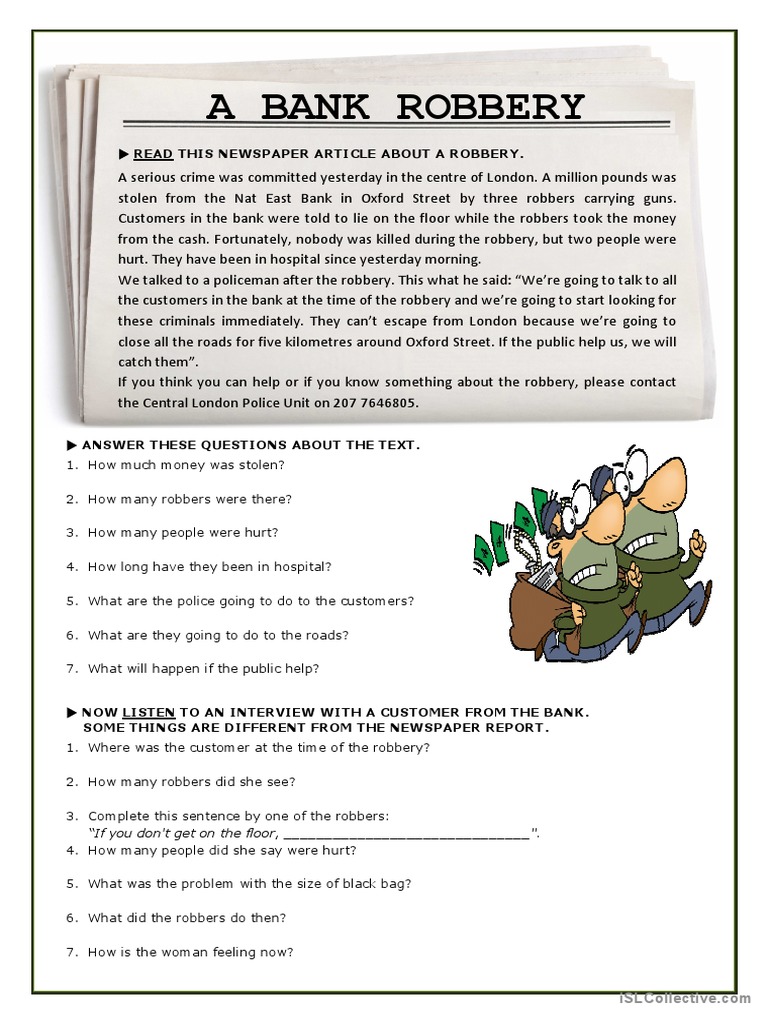 A Bank Robbery | PDF