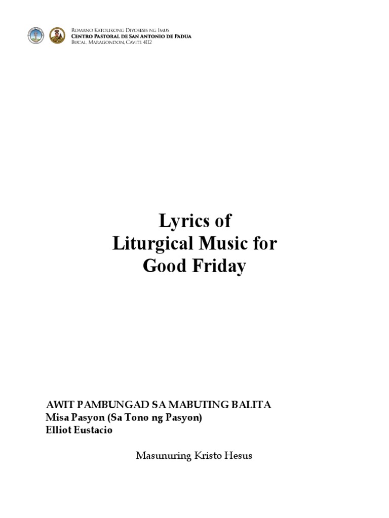 Lyrics - Good Friday | PDF