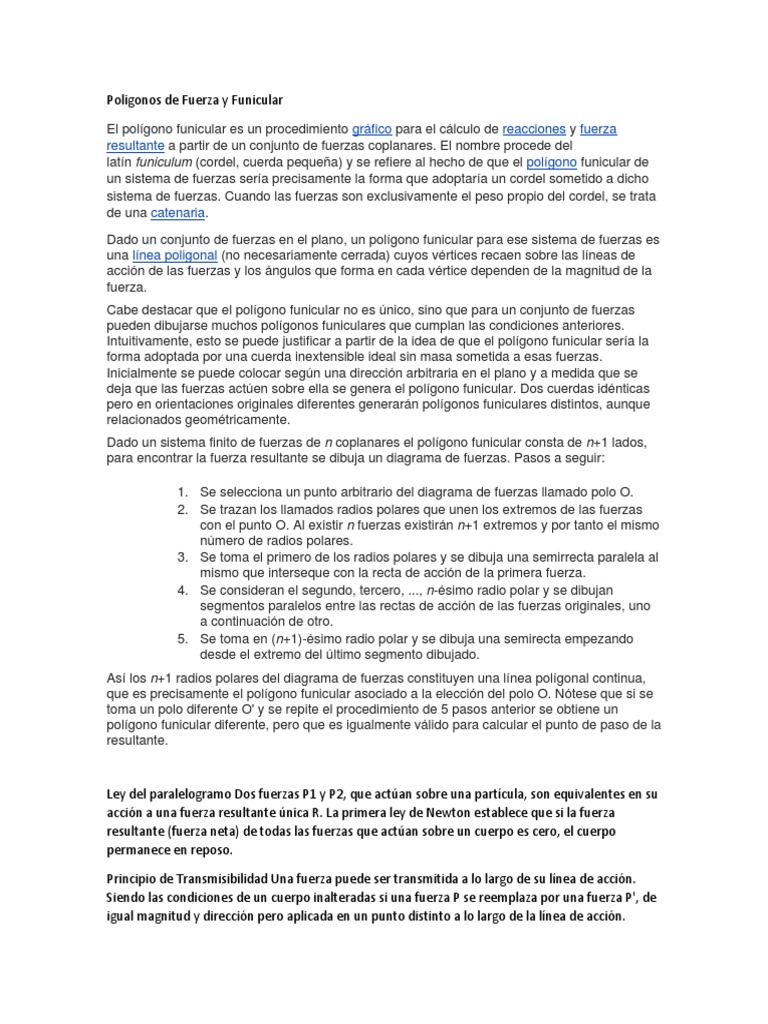 Poligono de Fuerza y Funicular | PDF | Fuerza | Polígono
