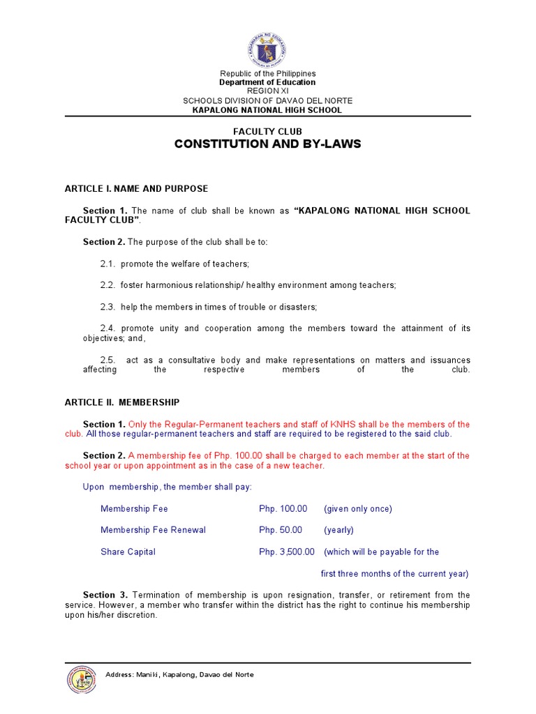 Faculty Constitution and By-Laws | PDF | Loans | Constitutional Amendment