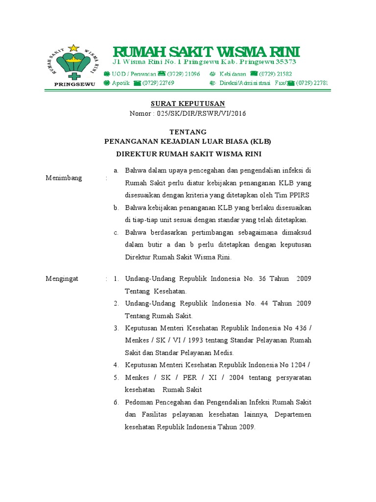SK KLB | PDF | Kesehatan Holistik | Sains & Matematika