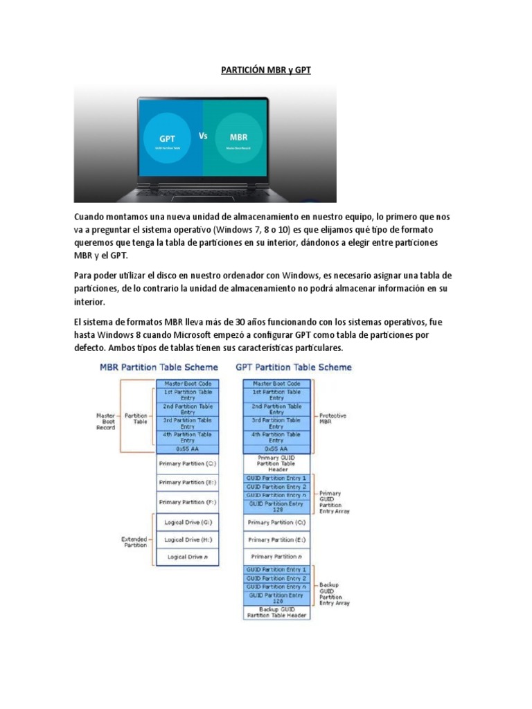 Partición MBR y GPT | PDF | Arquitectura de Computadores | Arquitectura X86