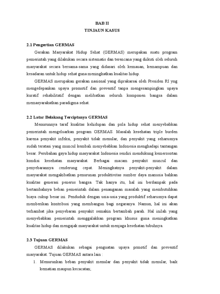 GERMAS: Program Hidup Sehat Nasional | PDF | Ilmu Sosial | Pengembangan ...