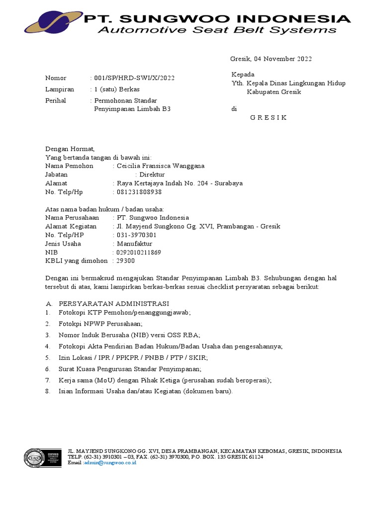 Form Standar Penyimpanan LB3 | PDF