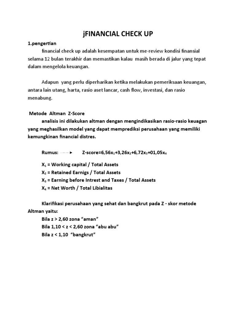 Financial Check Up | PDF