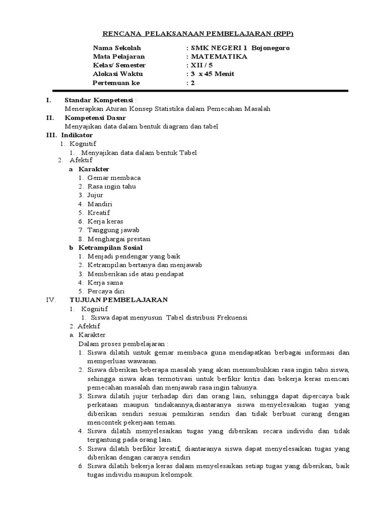 RPP Penyusunan TDF | PDF