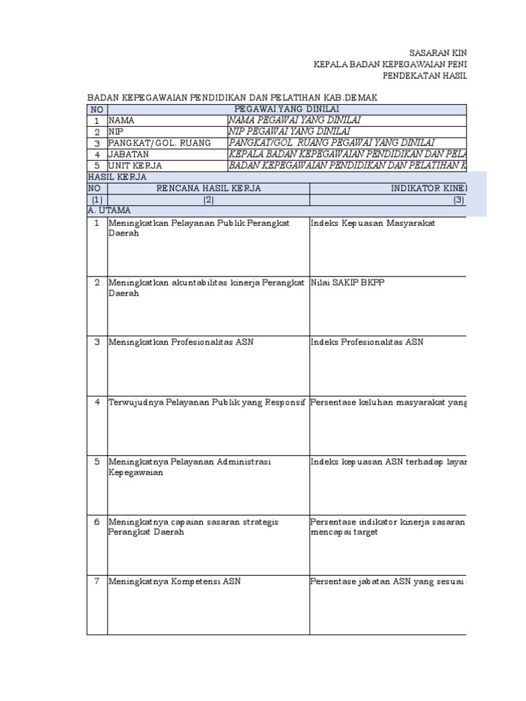 01 - 1. Form SKP JPT Kuantitatif - Kepala Dinas | PDF | Pengelolaan Keuangan & Uang