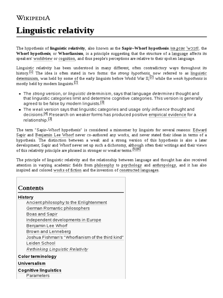 Linguistic Relativity | PDF