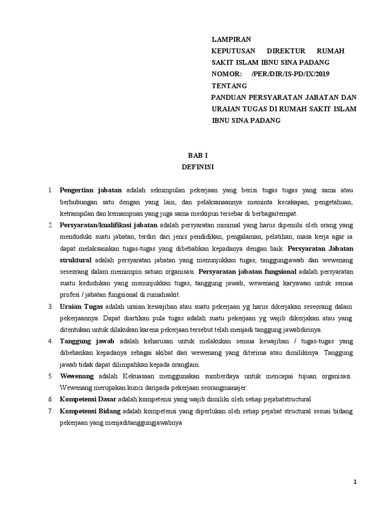 DRAFT - Panduan Persyaratan Jabatan Dan Uraian Tugas | PDF | Pengembangan Diri | Kesehatan Holistik