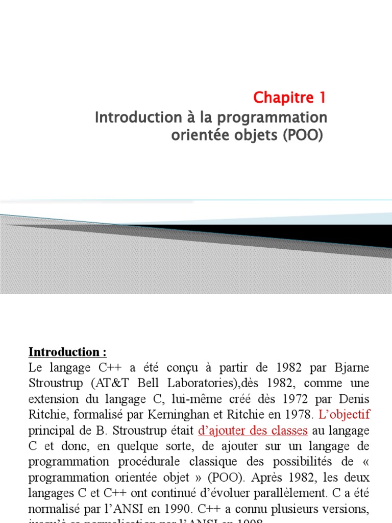Chapitre 1 C++ | PDF | Programmation informatique | Programmation ...