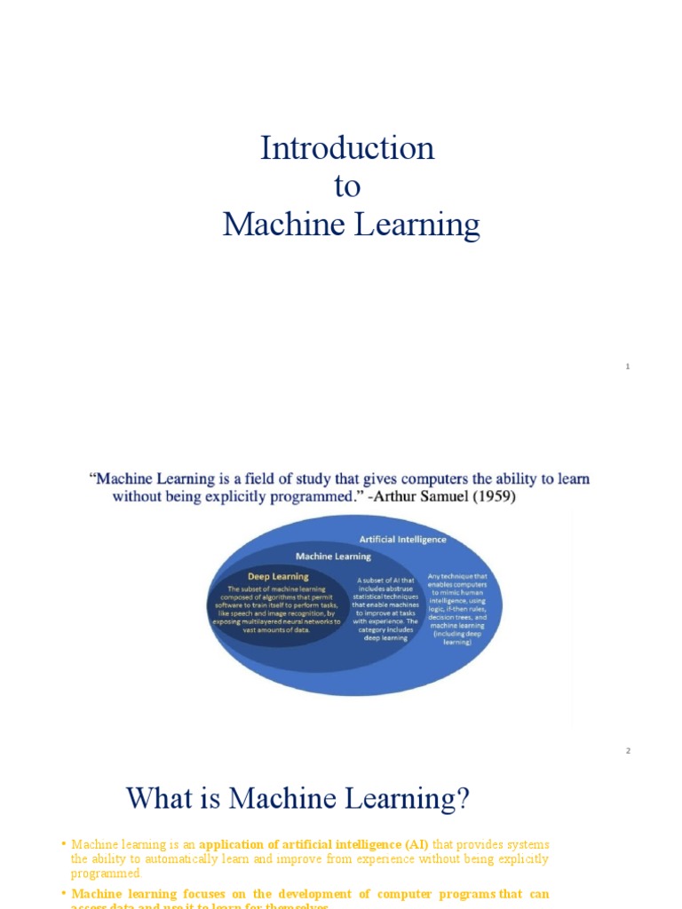 Unit - 5.1 - Introduction To Machine Learning | PDF | Machine Learning ...