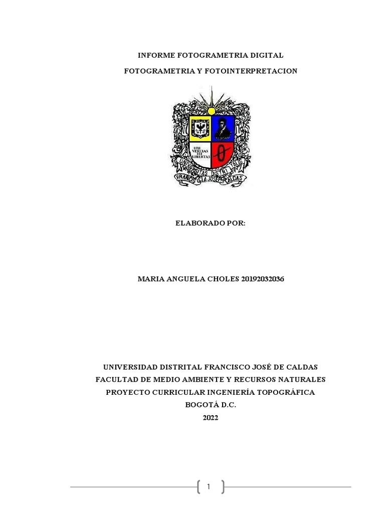 Informe de Fotogrametría Digital | PDF