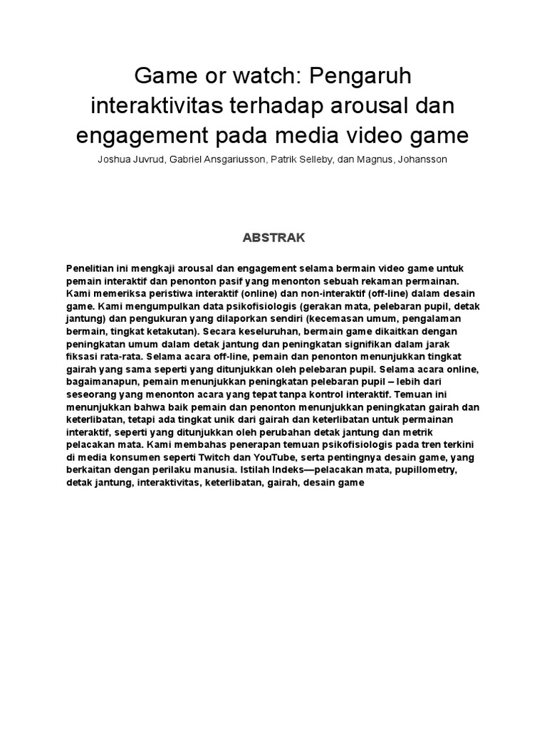 Literasi Digital - Game or Watch - Pengaruh Interaktivitas Terhadap ...