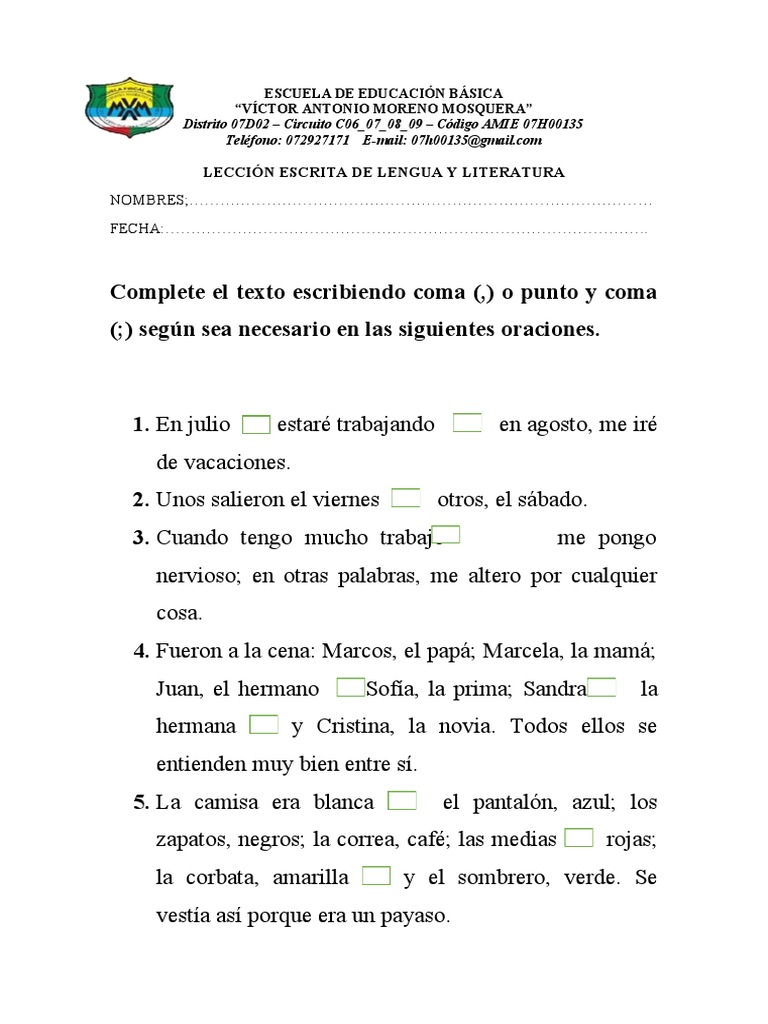 Leccion Punto y Coma | PDF