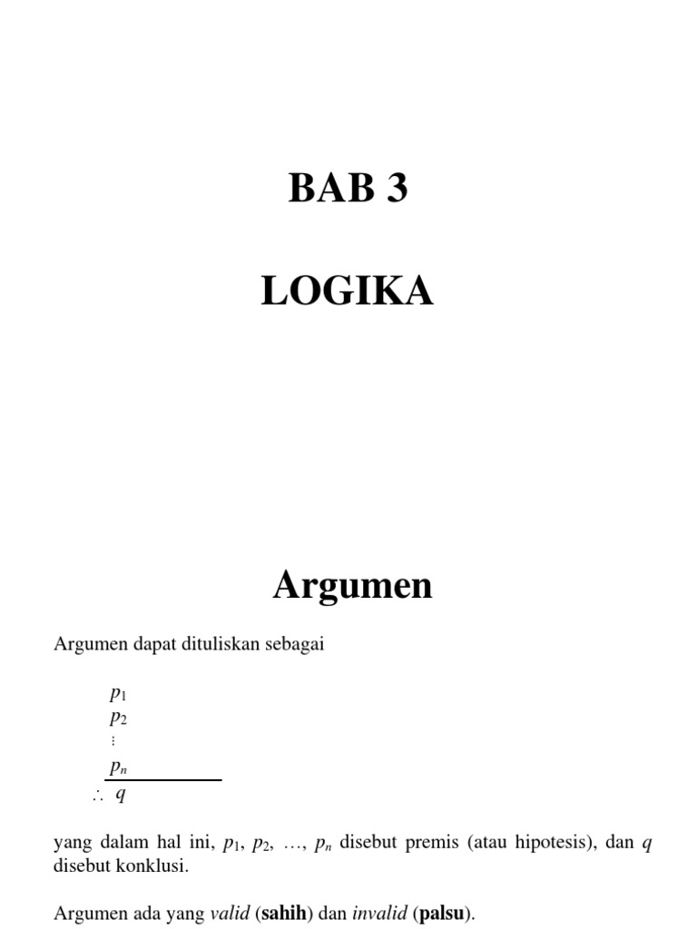Pertemuan 7 - Bab 3 - Logika - 261022 | PDF | Kajian Bahasa Asing ...