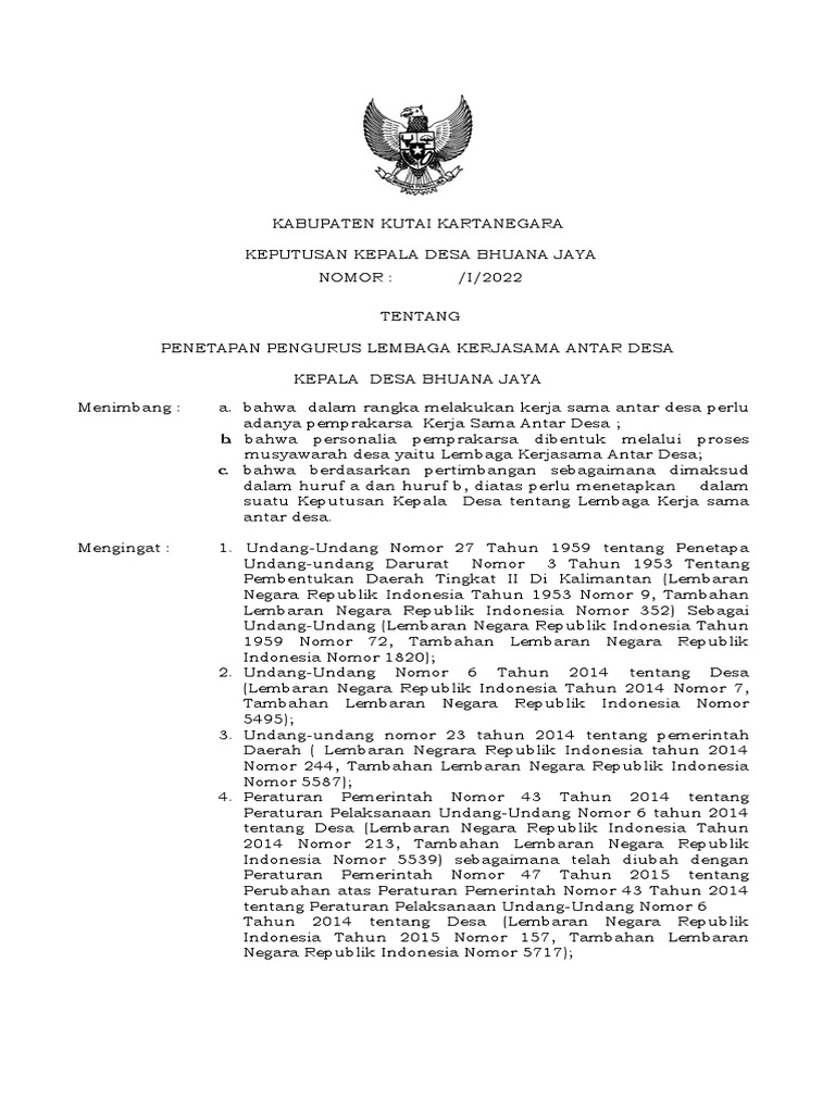 SK Pengurus LKD 1 | PDF