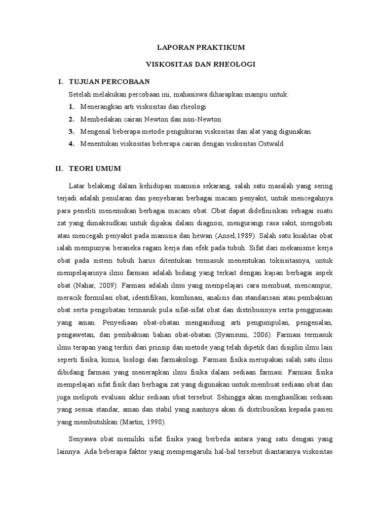 Laprak Viskositas Dan Rheologi | PDF