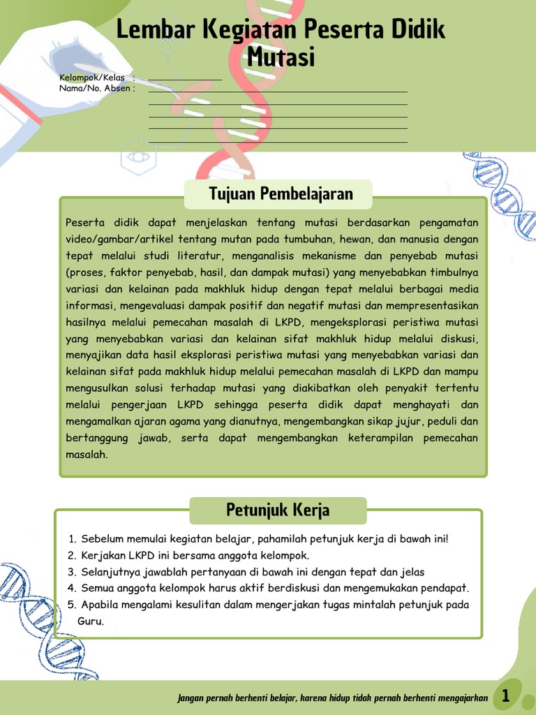 LKPD Mutasi Model Problem Base Learning | PDF