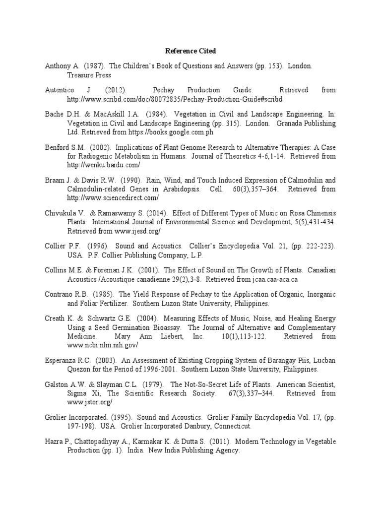 Bibliography Sample APA Style | PDF