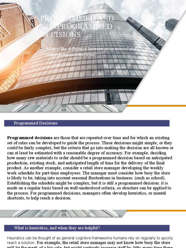 Programmed and Nonprogrammed Decisions - pptx2 | Download Free PDF ...