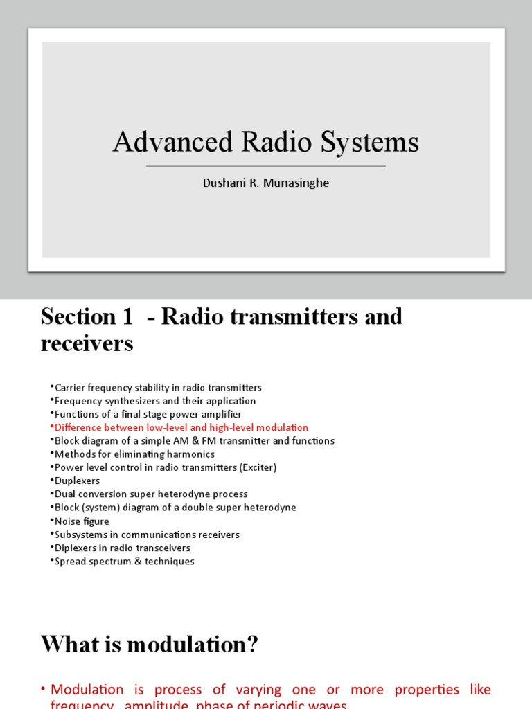 Lecture 5 - High Level Low Level Modulation | PDF