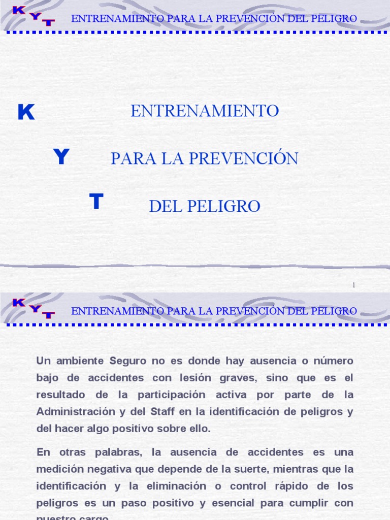 KYT Entrenamiento para La Prevencion Del Peligro | PDF | Aprendizaje | Máquina elevadora