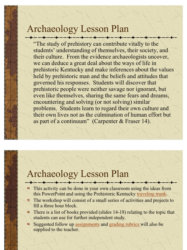 Archaeology Lesson Plan | Download Free PDF | Archaeology | Pottery