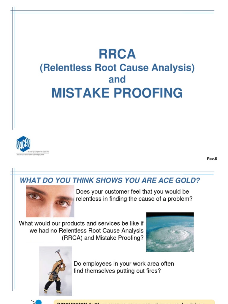 RRCA (Relentless Root Cause Analysis) and MISTAKE PROOFING. Rev.5 | PDF ...