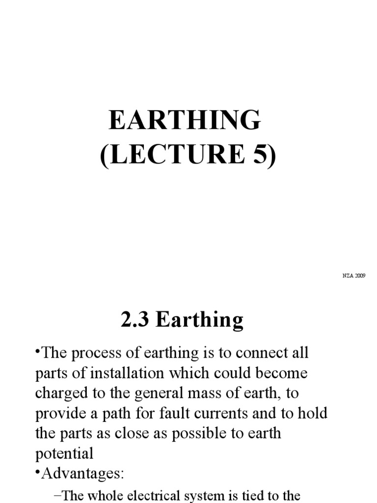 Earthing - Lecture 5 | PDF
