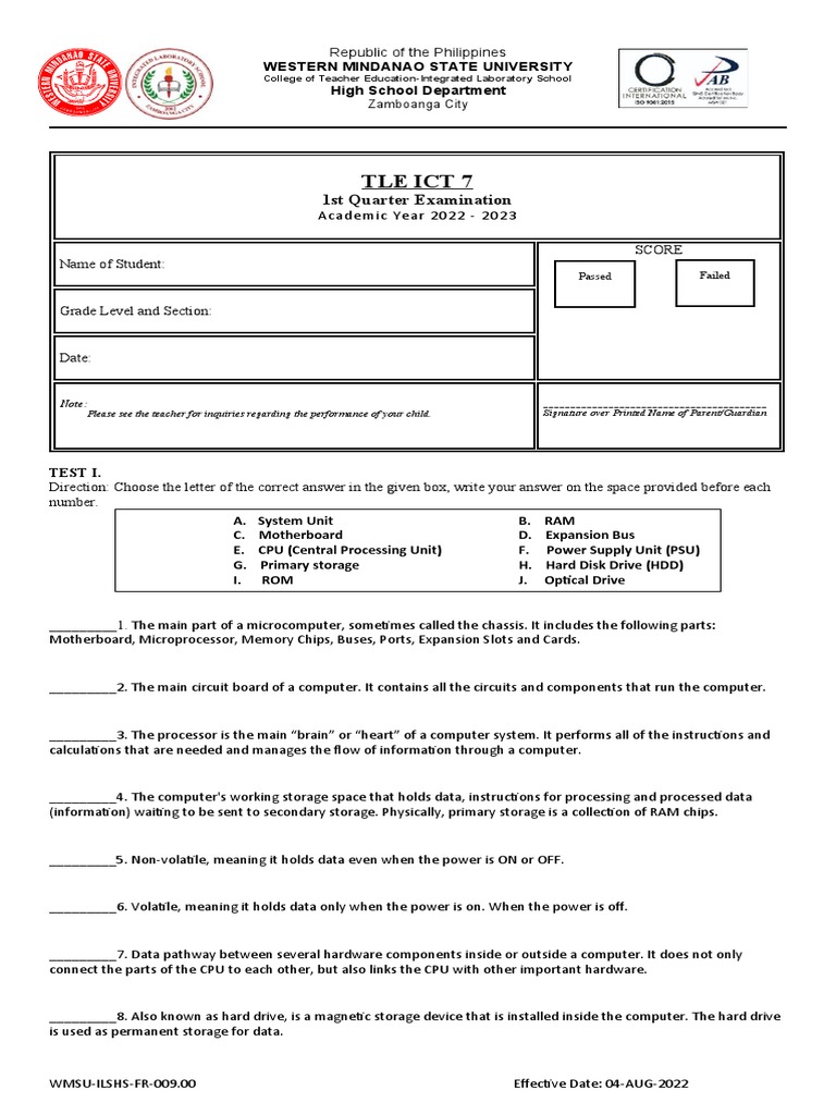 Tle Ict Grade 7 | PDF