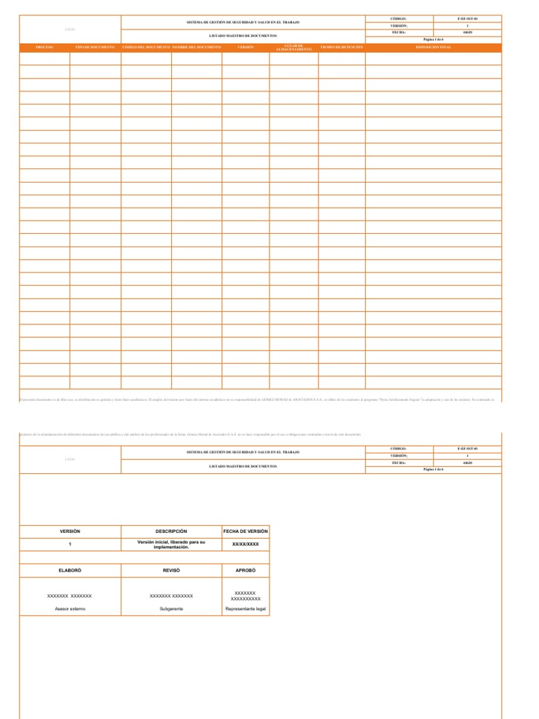 FORMATO PARA LLENAR Listado Maestro de Documentos. | PDF | Informática ...