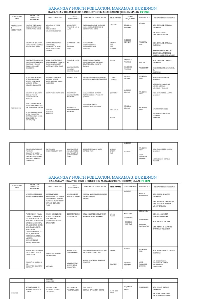 2021 BDRRMC PLAN docx | PDF | Flood | Hydrology